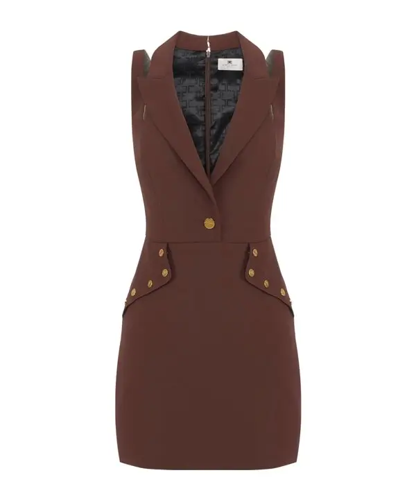 Elisabetta Franchi Cut-out Detailed Slim Fit Mini Dress - Red
