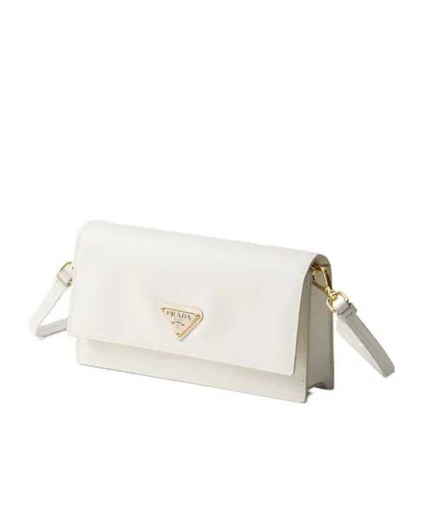 Prada Mini Saffiano Logo Flip Shoulder Bag