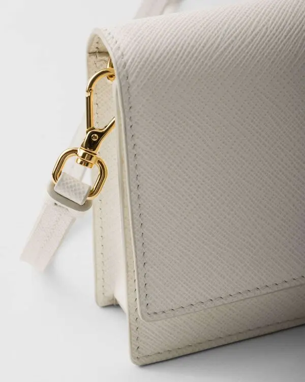 Prada Mini Saffiano Logo Flip Shoulder Bag