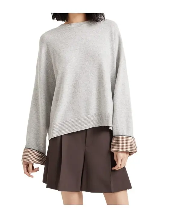 Brunello Cucinelli Crew Neck Jumper With Removable Shirt Detail - White