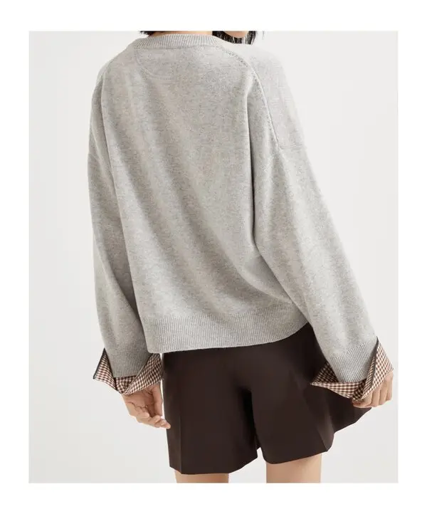 Brunello Cucinelli Crew Neck Jumper With Removable Shirt Detail