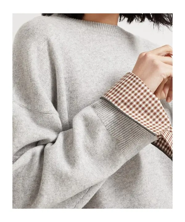 Brunello Cucinelli Crew Neck Jumper With Removable Shirt Detail