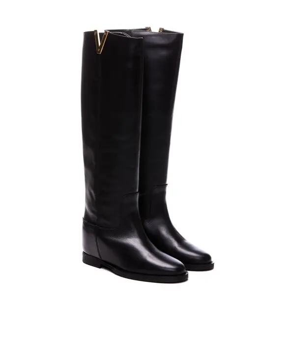 VIA ROMA 15 High Logo Detail Boots