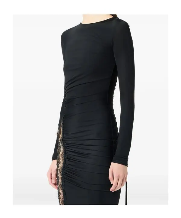 Blumarine Long Sleeve Lace Trimmed Dress