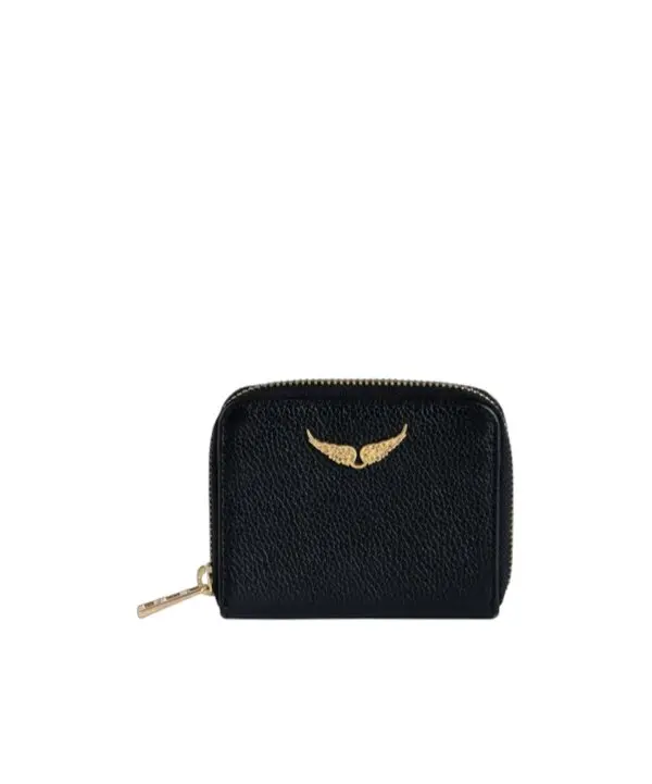 Zadig&Voltaire Voltaire Logo Plaque Zip-around Mini Wallet