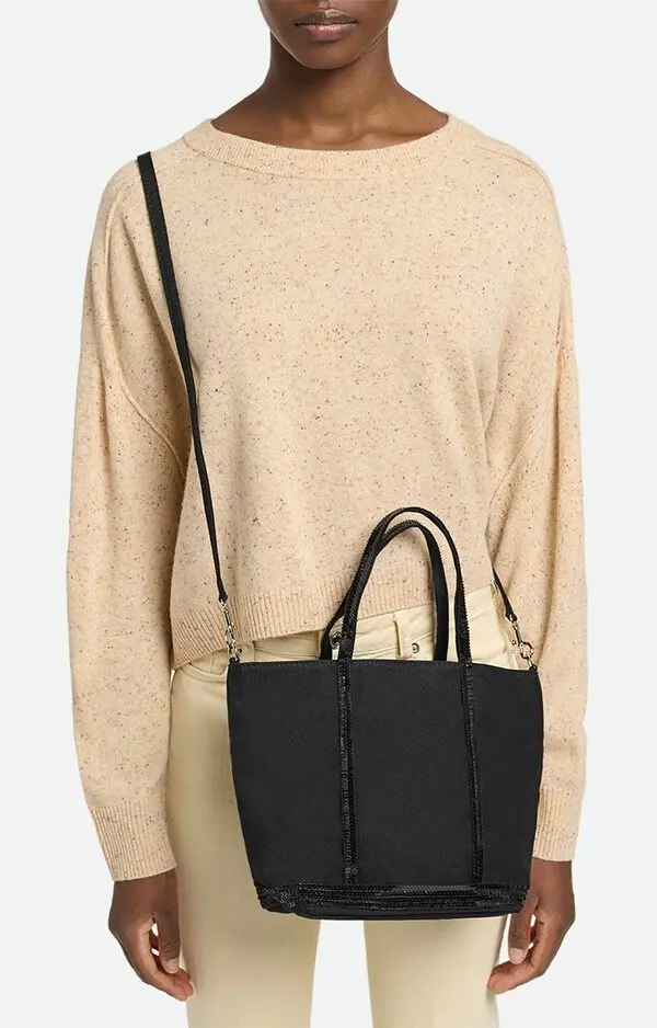 Vanessa Bruno Small Cabas Sequin-trimmed Tote Bag