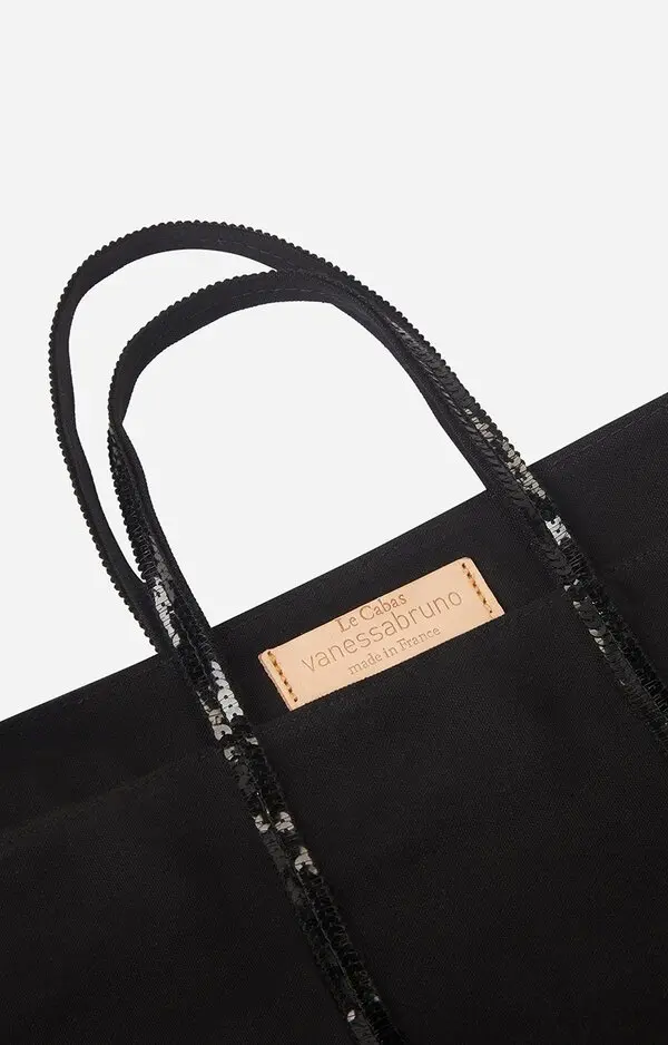 Vanessa Bruno Small Cabas Sequin-trimmed Tote Bag