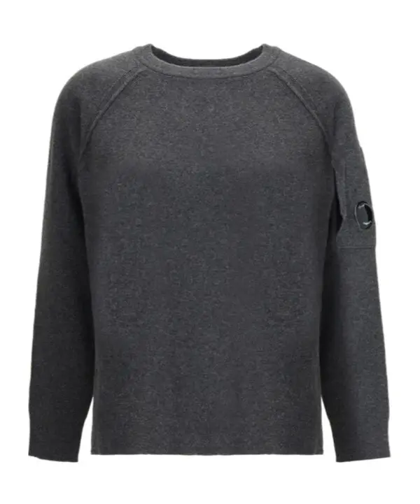 C.P. COMPANY Logo Lens Wool Knitwear - Black