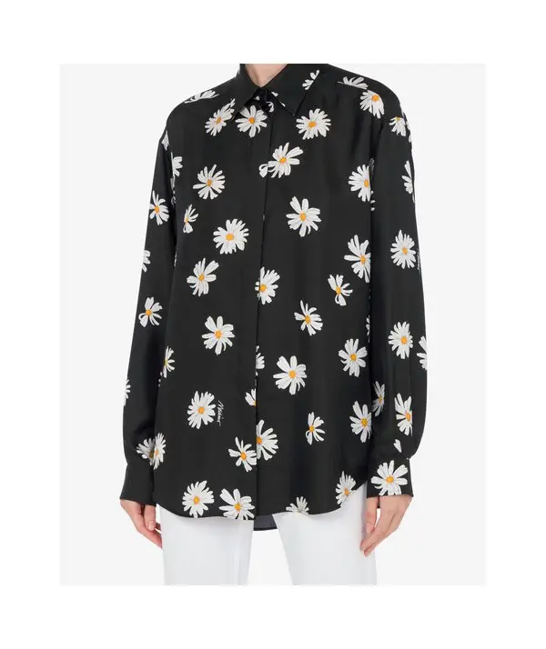 Moschino Silk Twill Shirt Allover Daisy
