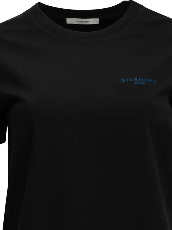 Givenchy Cotton T-shirt With Paris Embroidery - Black