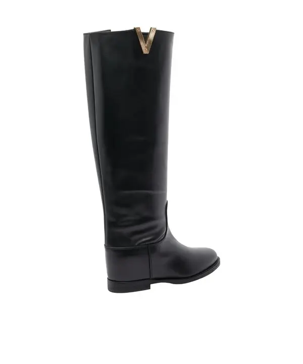 VIA ROMA 15 V Logo Round Toe Boots