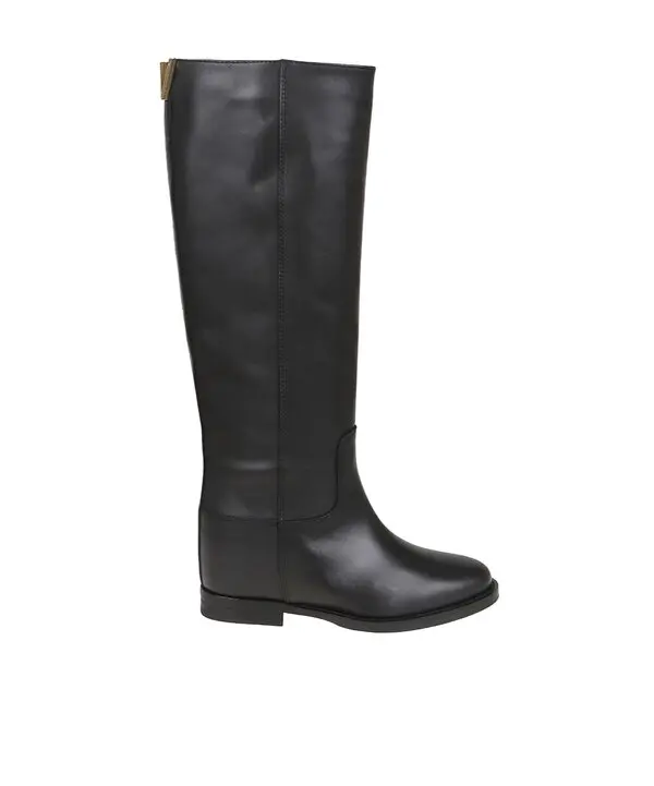 VIA ROMA 15 V Logo Round Toe Boots