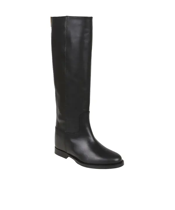 VIA ROMA 15 V Logo Round Toe Boots