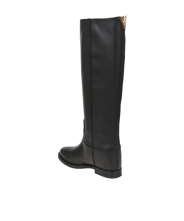 VIA ROMA 15 V Logo Round Toe Boots