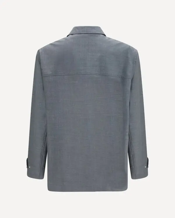 Brunello Cucinelli Wool Jacket With Zip And Snap Closure