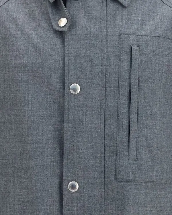 Brunello Cucinelli Wool Jacket With Zip And Snap Closure