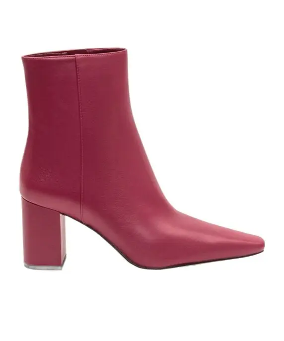 Michael Kors Elise Zip-detail Block-heel Ankle Boots - Red