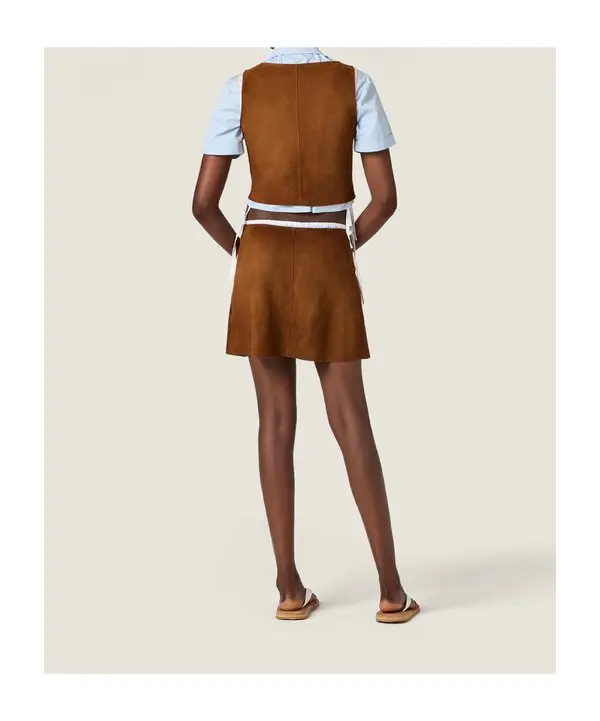 Miu Miu Waxed Suede Top