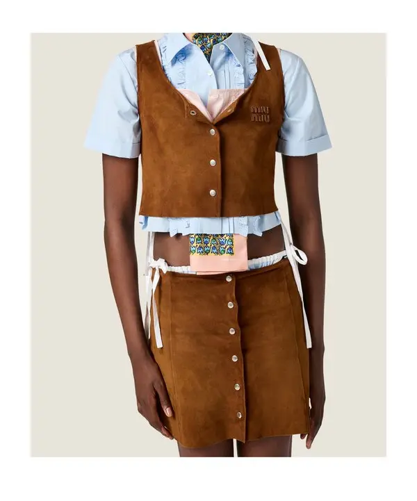 Miu Miu Waxed Suede Top
