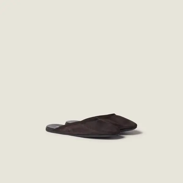 Miu Miu Mesh Fabric Slip-on Slippers