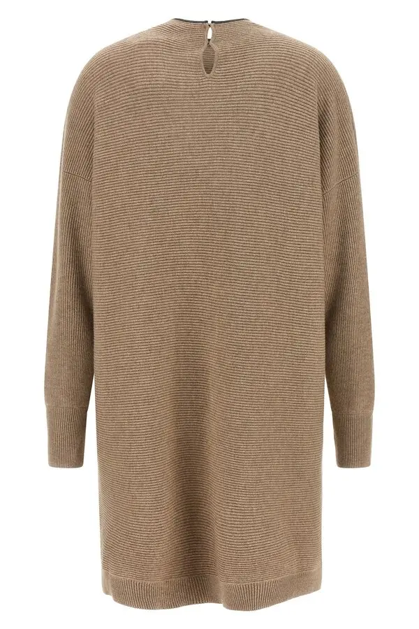 Brunello Cucinelli Ribbed Boatneck Dress With Cutout Detail