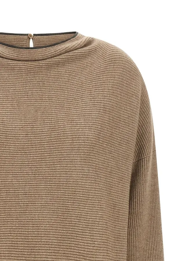 Brunello Cucinelli Ribbed Boatneck Dress With Cutout Detail