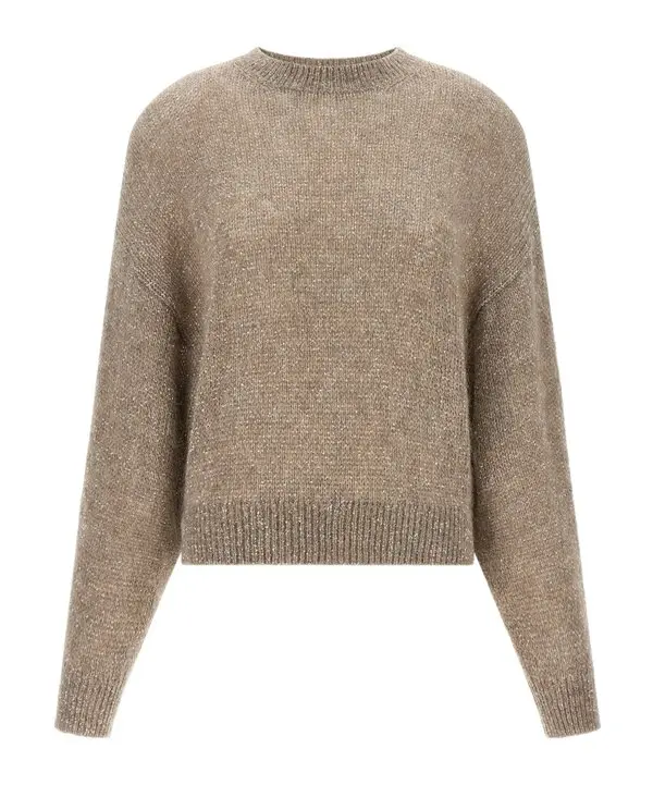 Brunello Cucinelli Diamante Sequin Embellished Round Neck Sweater - No