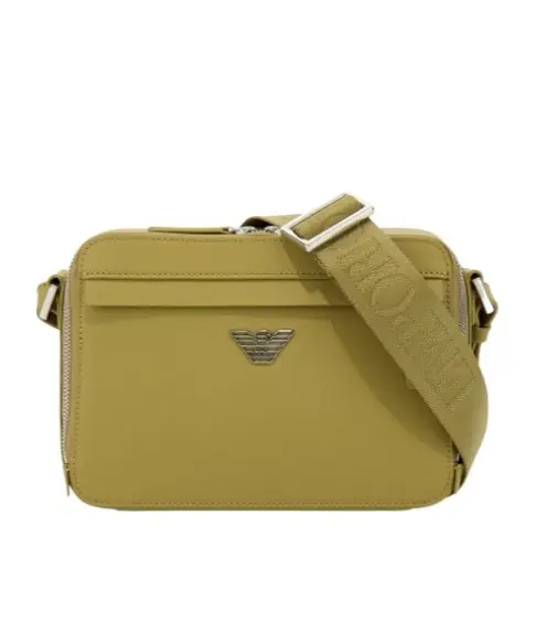Emporio Armani Textured Crossbody Bag With Front Pocket - Yellow