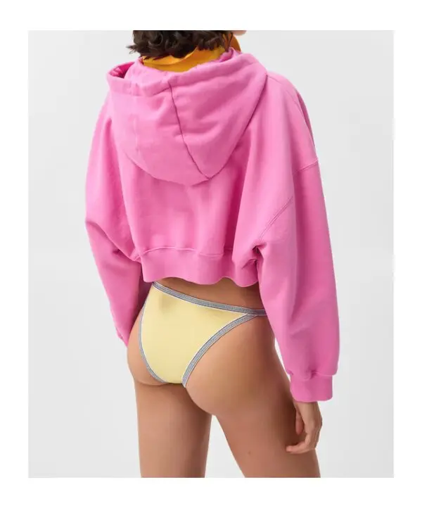 Versace Cropped Hoodie With Drawstring Hood