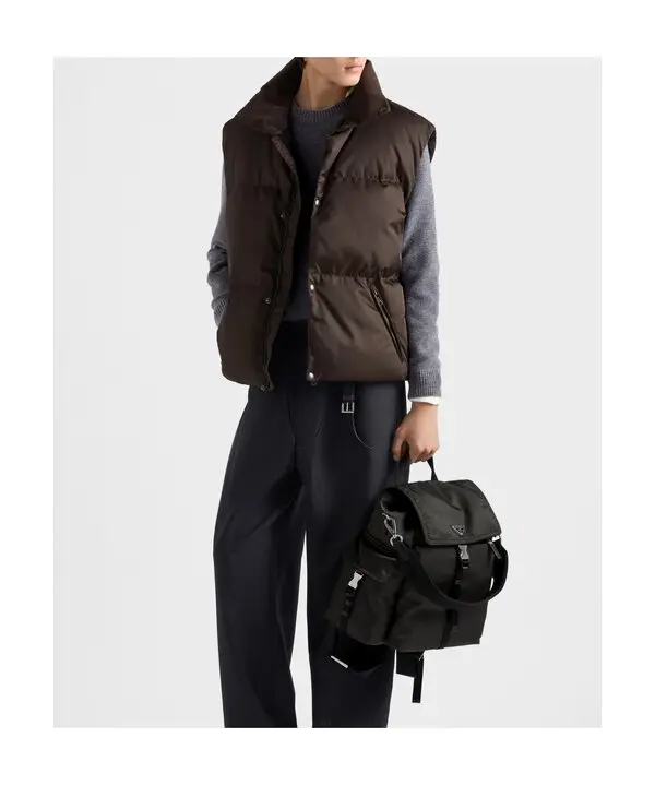 Prada Wool Crew-neck Sweater With Ribbed Details