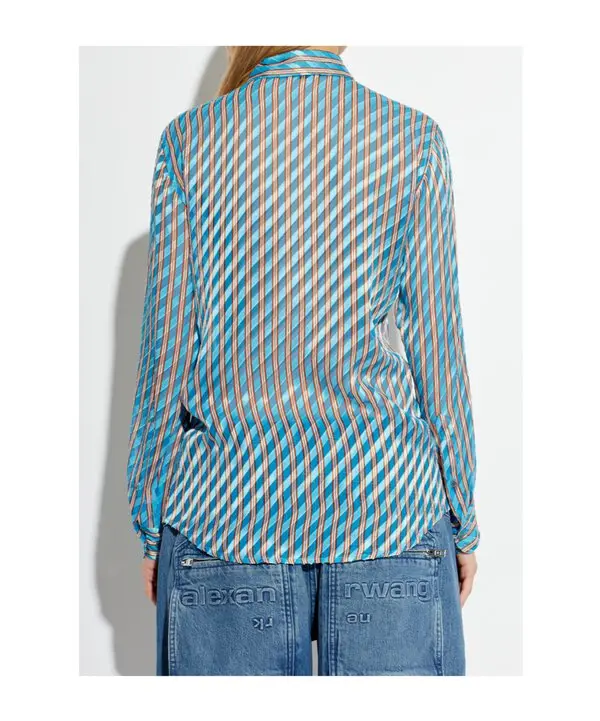 Dries Van Noten Striped Devoré Shirt