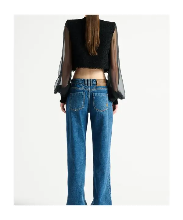 Balmain Cropped Tweed And Muslin Jacket