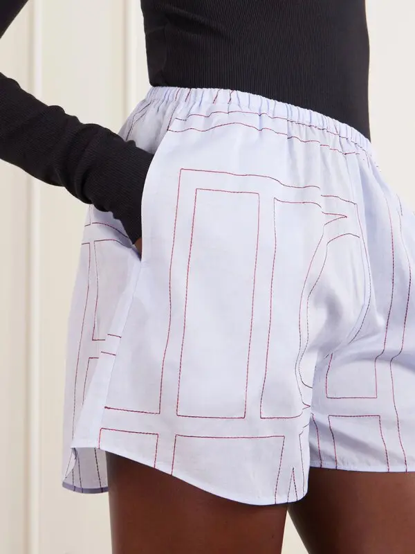 TOTEME Monogram Cotton-blend Shorts
