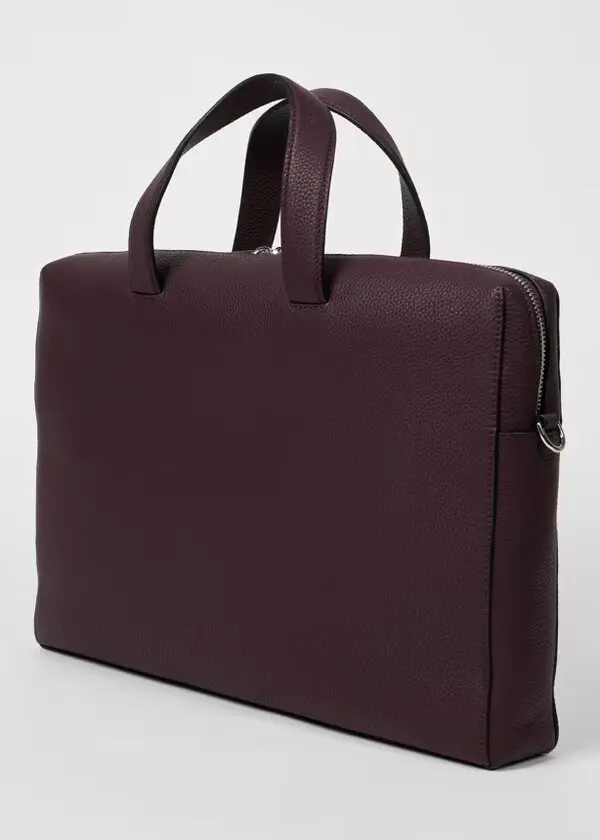 Paul Smith Burgundy Leather Double-zip Folio