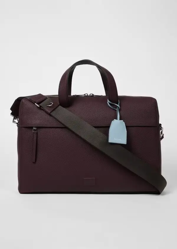 Paul Smith Burgundy Leather Double-zip Folio