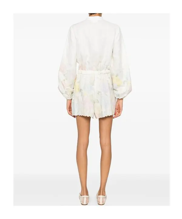 MC2 SAINT BARTH Julian Floral Print Scalloped Hem Playsuit