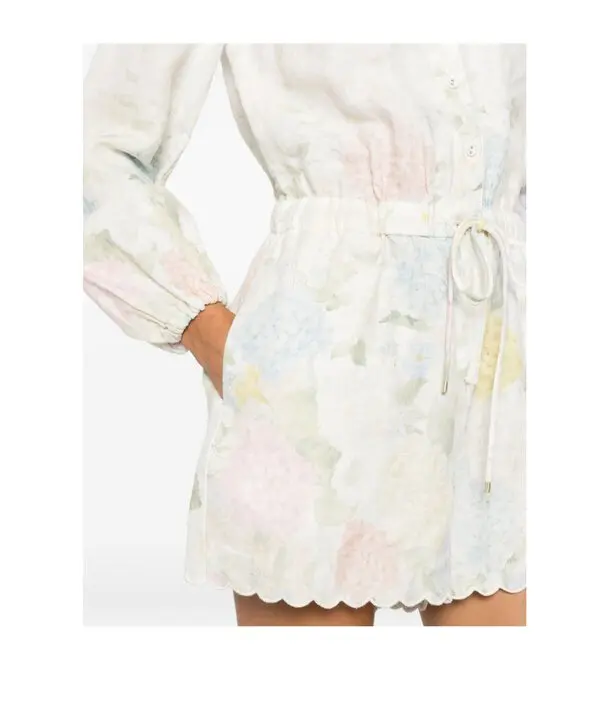MC2 SAINT BARTH Julian Floral Print Scalloped Hem Playsuit