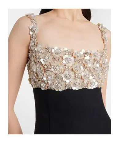 Oscar De La Renta Embroidered Bustier Gown