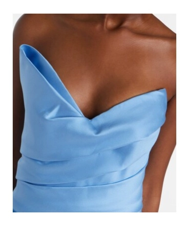 Monique Lhuillier Draped Asymmetric Bustier Gown