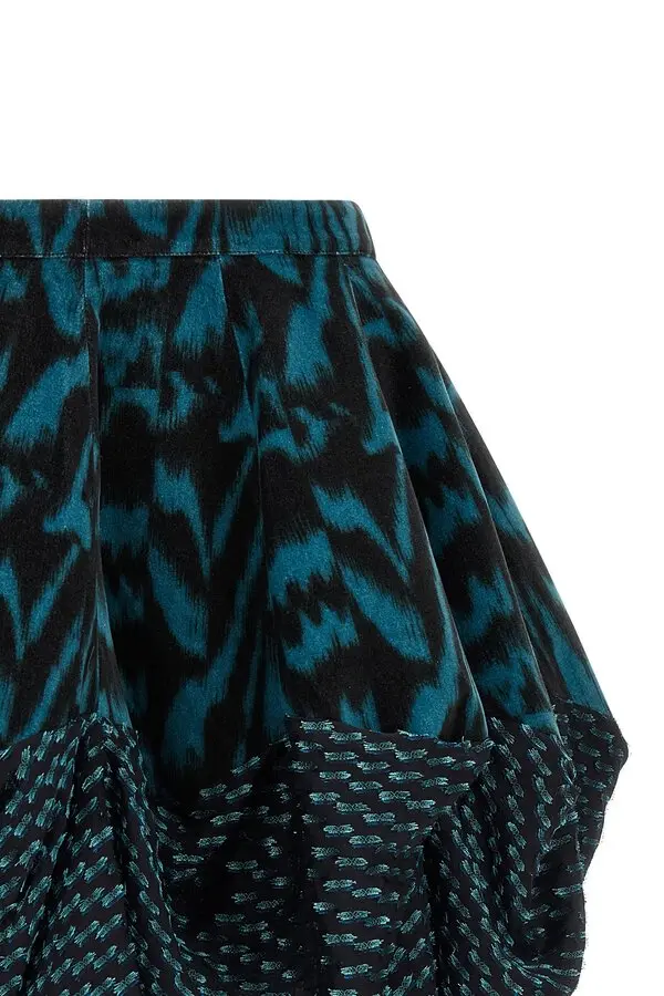 KIKO KOSTADINOV Evelyn Skirt With Tie-dye Print And Draped Design