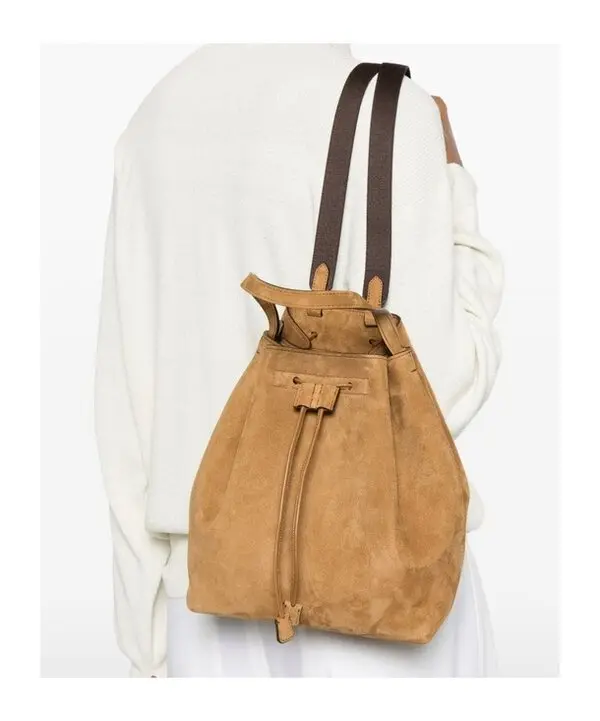 THE ROW Drawstring-fastening Suede Backpack