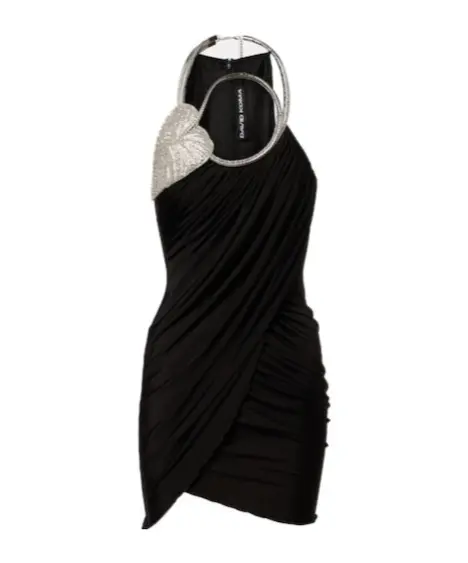 David Koma Draped Embellished Minidress - Black