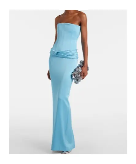 Alex Perry Crepe Satin Bustier Gown