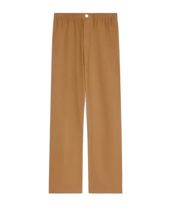 Celine Mid-rise Straight-leg Trousers In Cotton And Linen Cloth