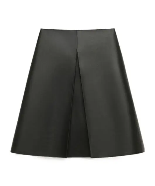 Marni Nappa Leather Skirt With Pleat - Black
