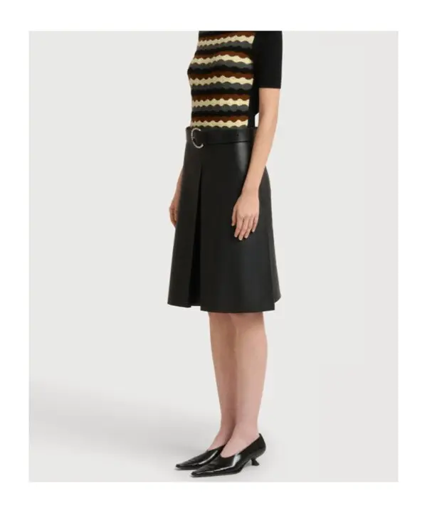 Marni Nappa Leather Skirt With Pleat