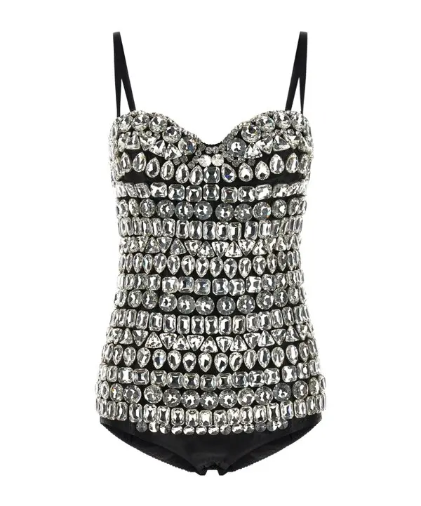 Dolce & Gabbana Crystal Bodysuit - Silver