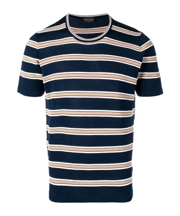 ROBERTO COLLINA Striped Knit T-shirt