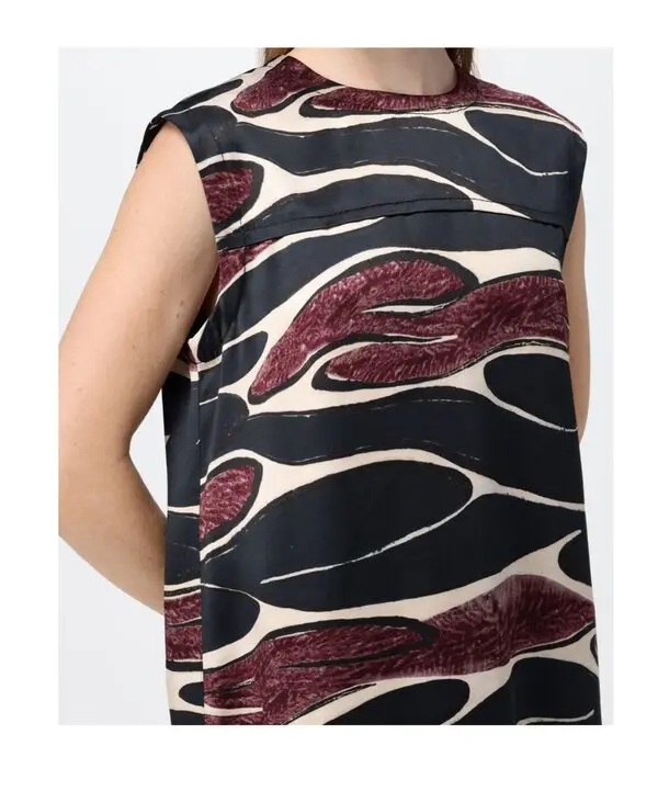 Marni Abstract Print Sleeveless Midi Dress