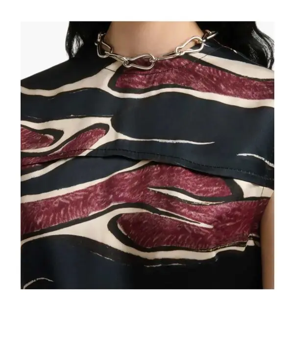 Marni Abstract Print Sleeveless Midi Dress